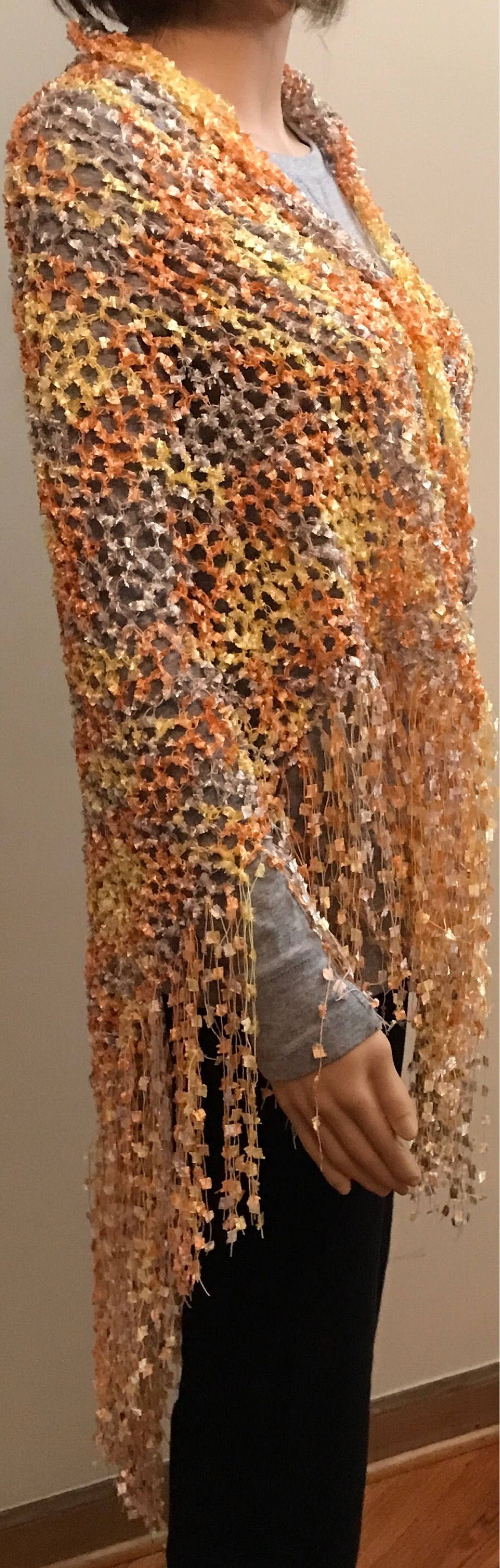 Crochet Ribbon Triangular Wedding Shawl - Etsy
