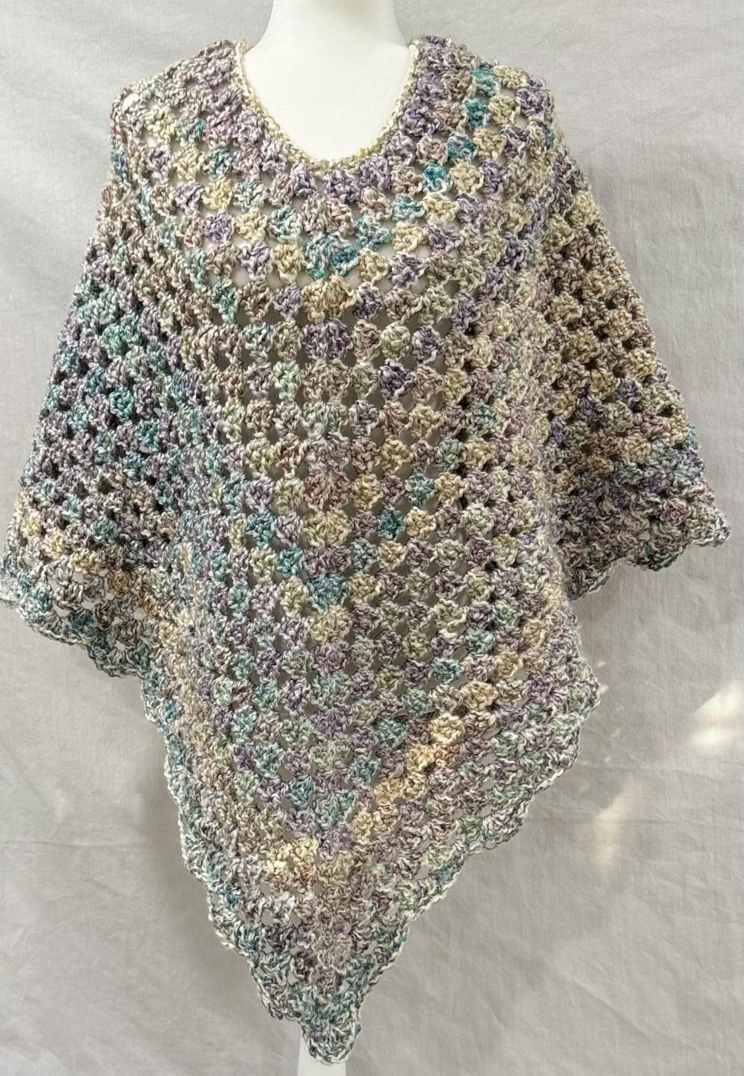 Homespun Crochet Poncho in Tudor S/M/L - Etsy