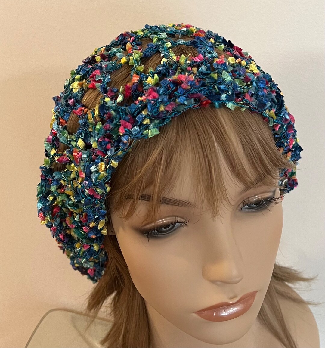 Mesh Ribbon Slouchy Beanie Snood Dread Hat - Etsy
