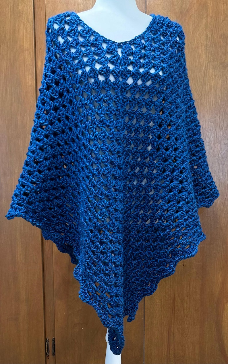 Crochet Homespun Poncho in Montana Sky Fits All 1X-3X - Etsy
