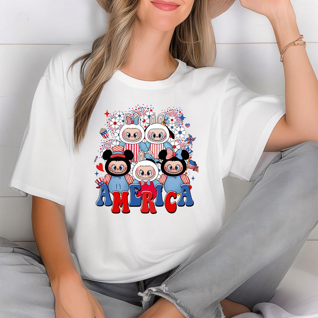 Labubu America T-shirt 4th of July Patriotic Labubu Graphic Tee, USA ...
