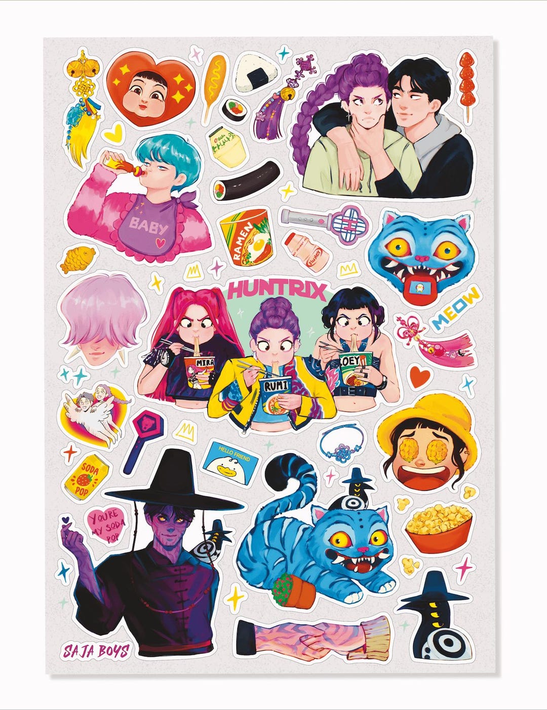 HUNTRIX Sticker Sheet – Waterproof Vinyl | Kindle Deco Kpop Demon ...