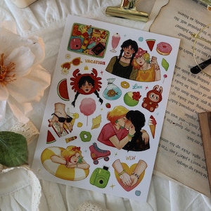 Wednesday Sticker Sheet – Summer Vacation Stickers Labubu Stickers ...