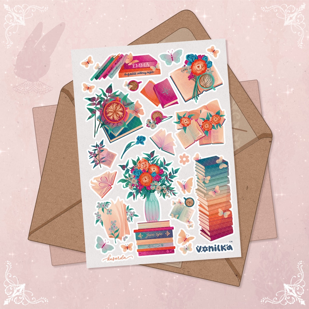 Pastel Classic Literature Sticker Sheet Knowledge & Student Library ...