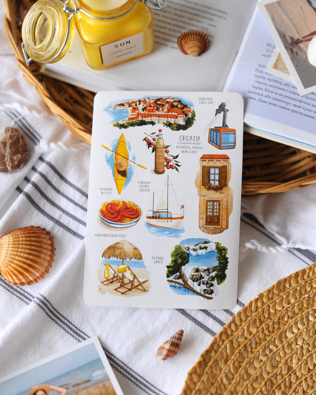 Croatia Travel Sticker Sheet: Adriatic Scrapbook Stickers - Etsy