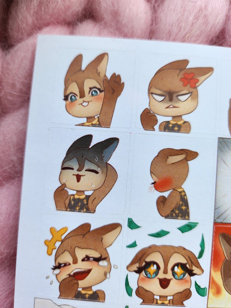 Rabbit Emoji Sticker Sheet Planner Stickers Calendar Stickers Animal ...
