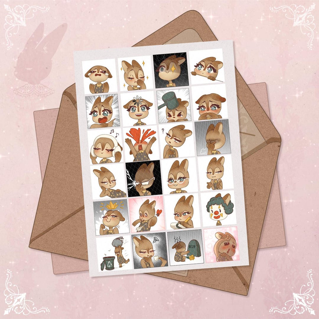 Rabbit Emoji Sticker Sheet Part 2 Planner Stickers 2025 Plans Rabbit ...