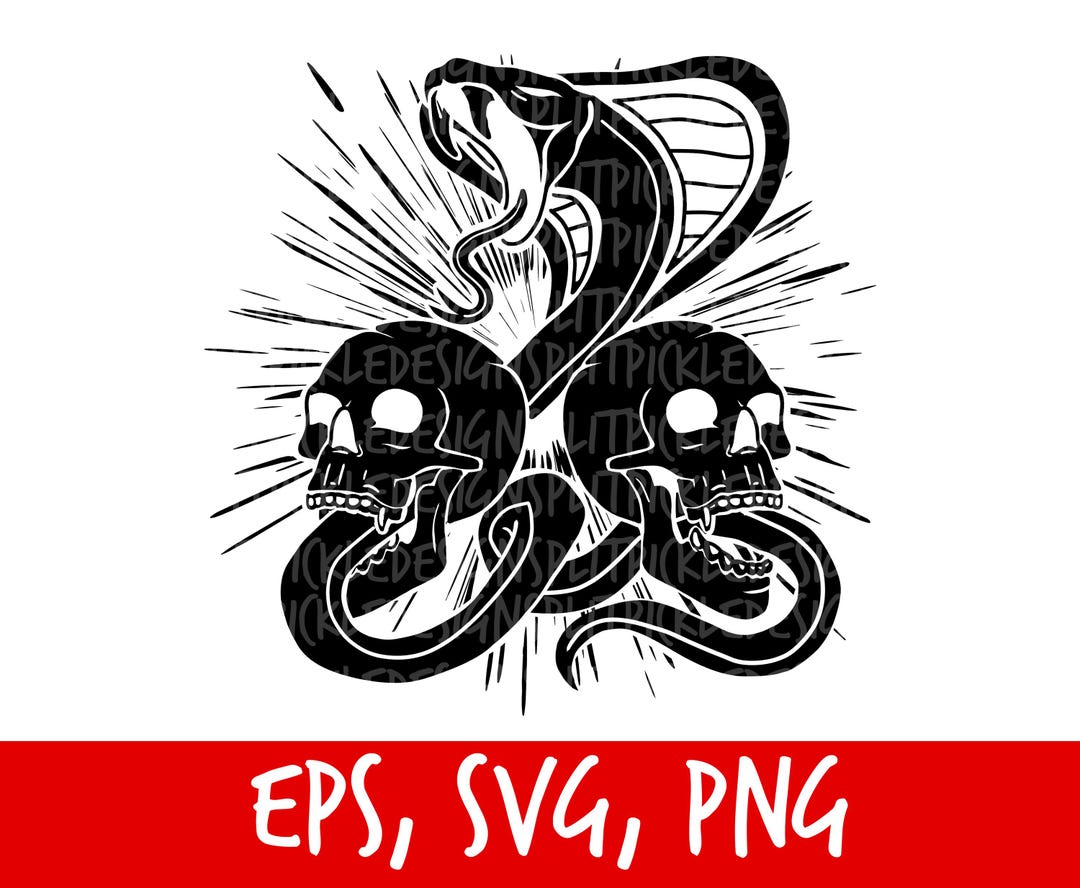 Skull Snake SVG EPS PNG, Snake Skull Svg, Skull Svg, Snake Svg, Skull ...