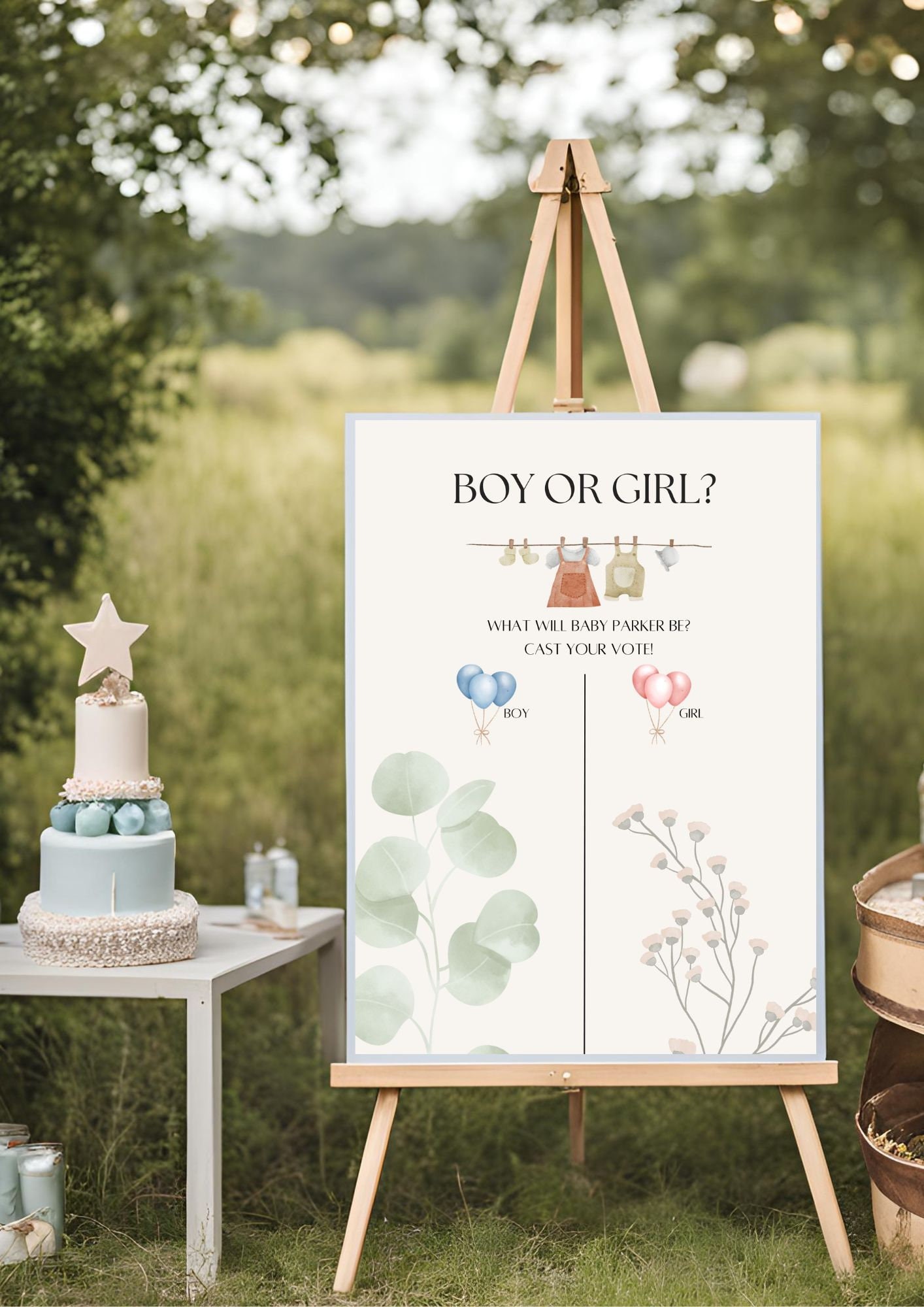 Gender Guessing Game Gender Reveal Voting Game Baby Shower Games Fun ...