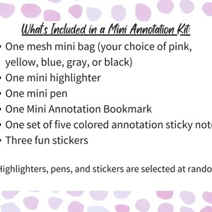 Mini Annotation Kit | Bookmarks Mesh Laminated Booktok Book Lover Gifts ...