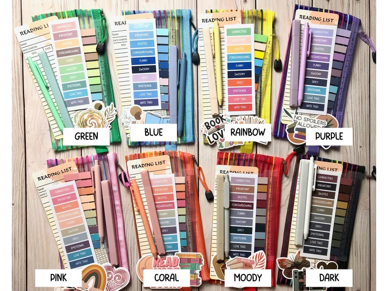 BOOK CLUB Rainbow Annotation Kit Bundle Bookmarks Laminated Booktok ...