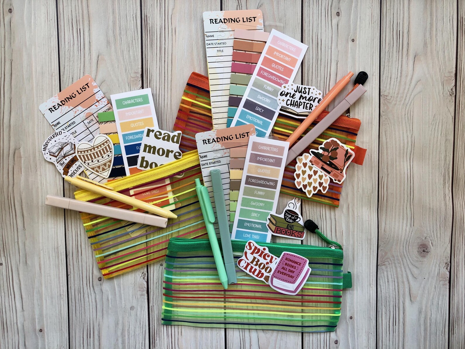 BOOK CLUB Rainbow Annotation Kit Bundle Bookmarks Laminated Booktok ...