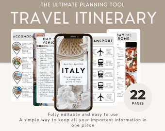 Editable Travel Itinerary Template: 2-week Trip Planner (digital ...