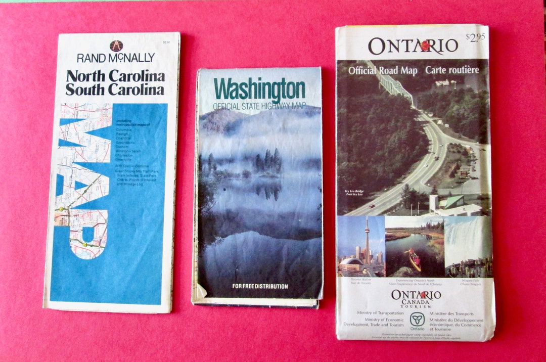 Vintage Maps,bundle of Road Maps,us Maps,canada,highway Maps,city Maps ...