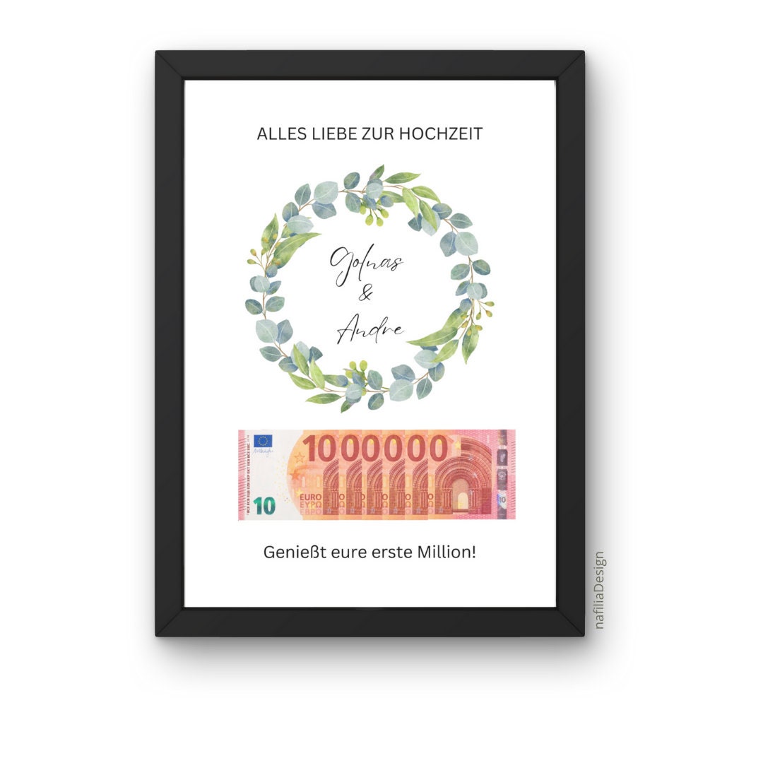 Personalized PDF Wedding Poster our First Million with Wreath - Etsy