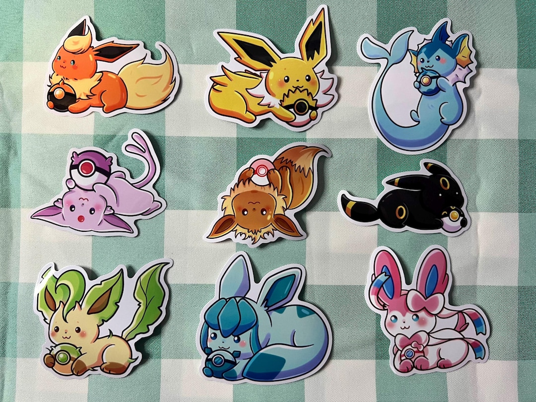 Pokemon Eeveelution Stickers | Waterproof Stickers | Cute Stickers ...