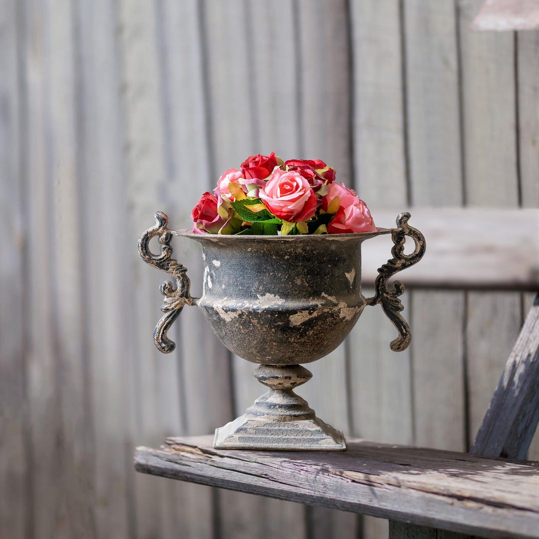 Vintage Metal Flower Pots Amphora Flower Pots Cast Iron Flower Pots ...