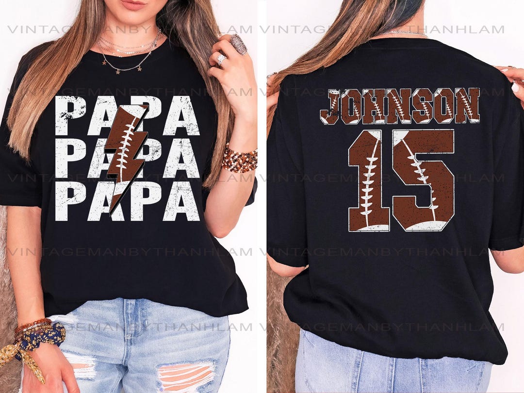 Football Papa Shirt, Custom Football Papa Shirt, Football Shirt ...