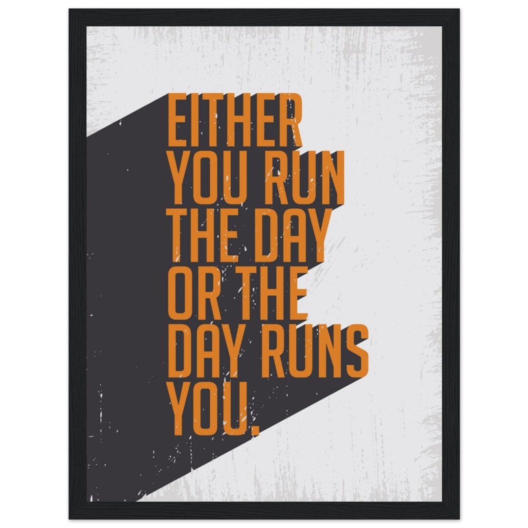 Run Your Day Home Office Print Inspirational Quote Office Wall Art ...
