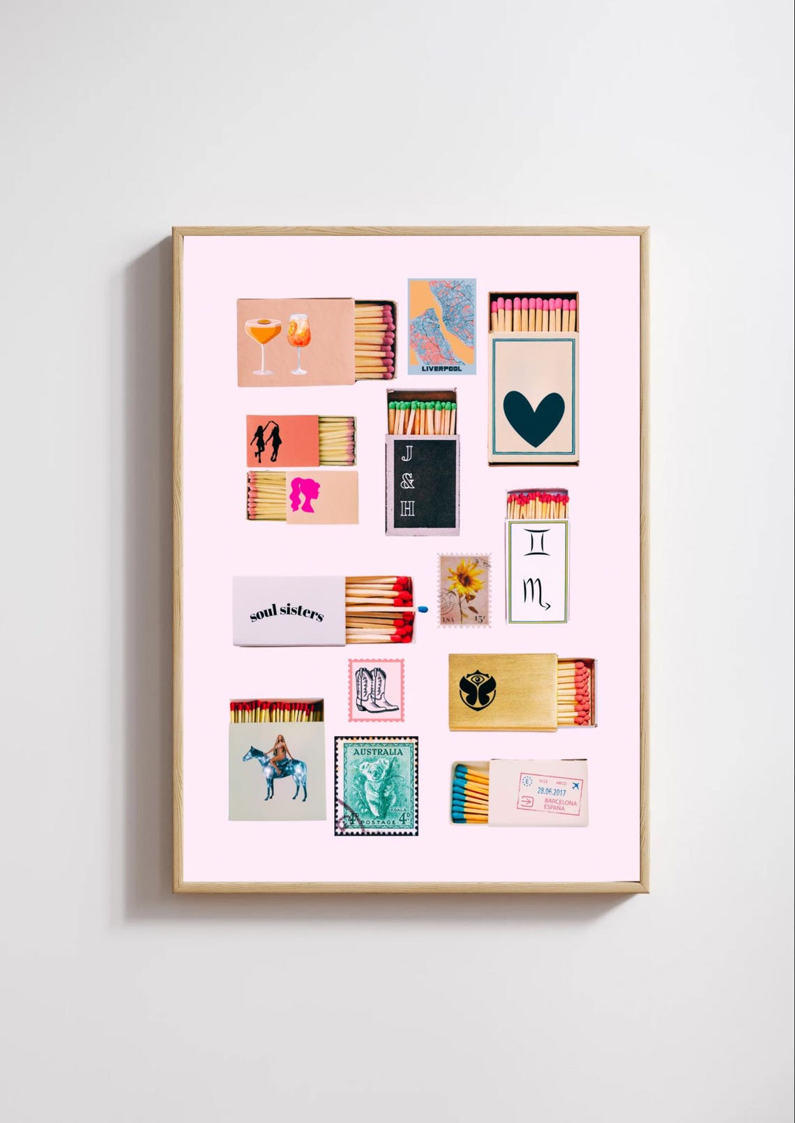 CUSTOM MATCHBOX PRINT, Personalised Gifts, Wall Poster, Anniversary ...