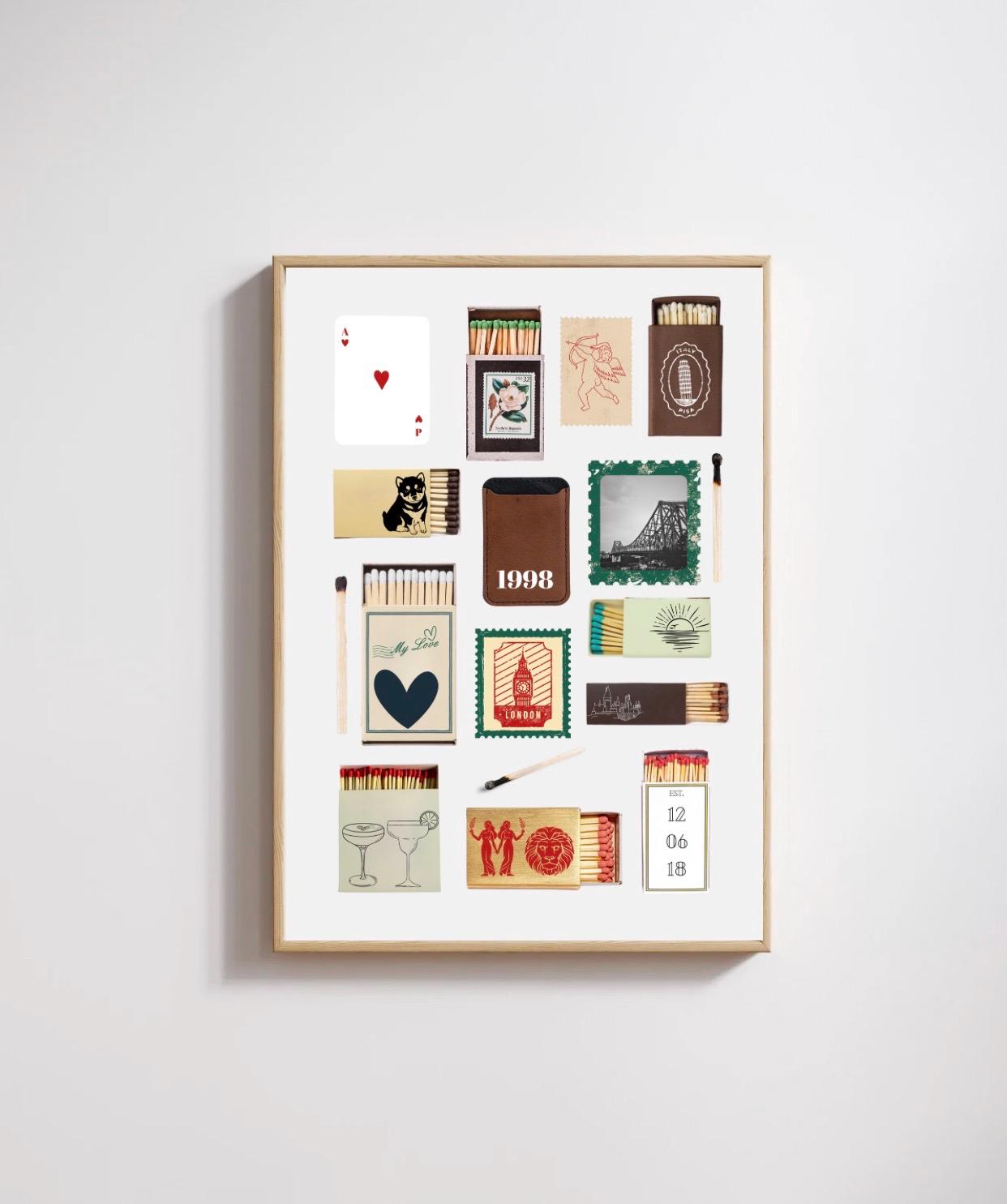 CUSTOM MATCHBOX PRINT, Personalised Gifts, Wall Poster, Anniversary ...