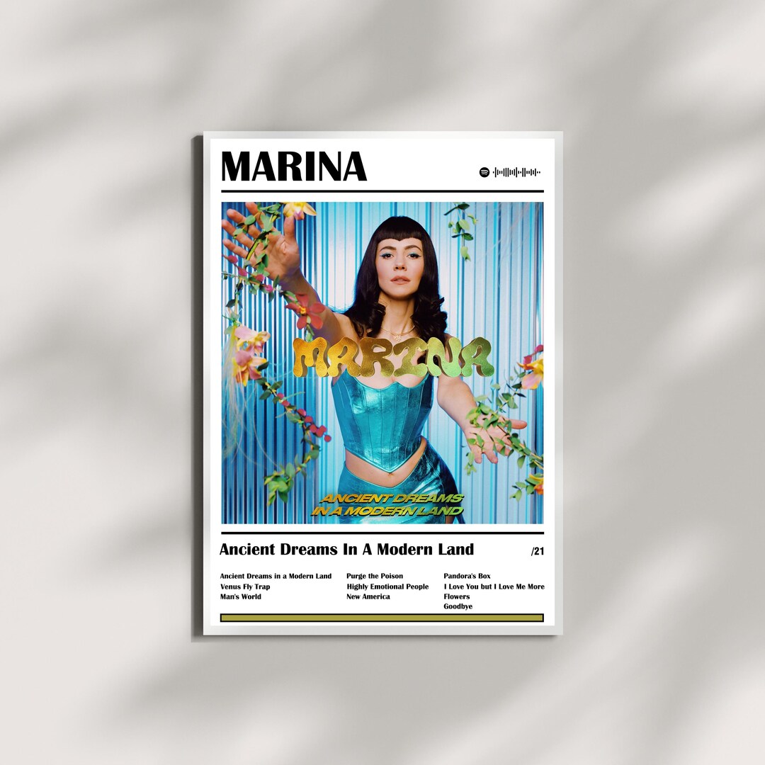 Marina Poster Print Ancient Dreams in A Modern Land Album Poster Music ...