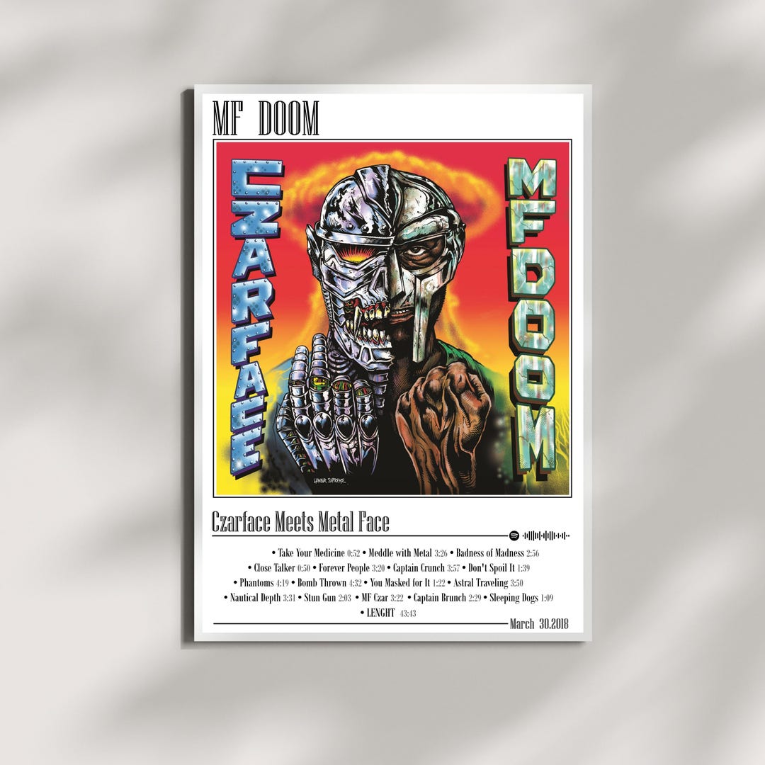 Mf Doom Poster Print | Czarface Meets Metal Face Album Poster | Music ...