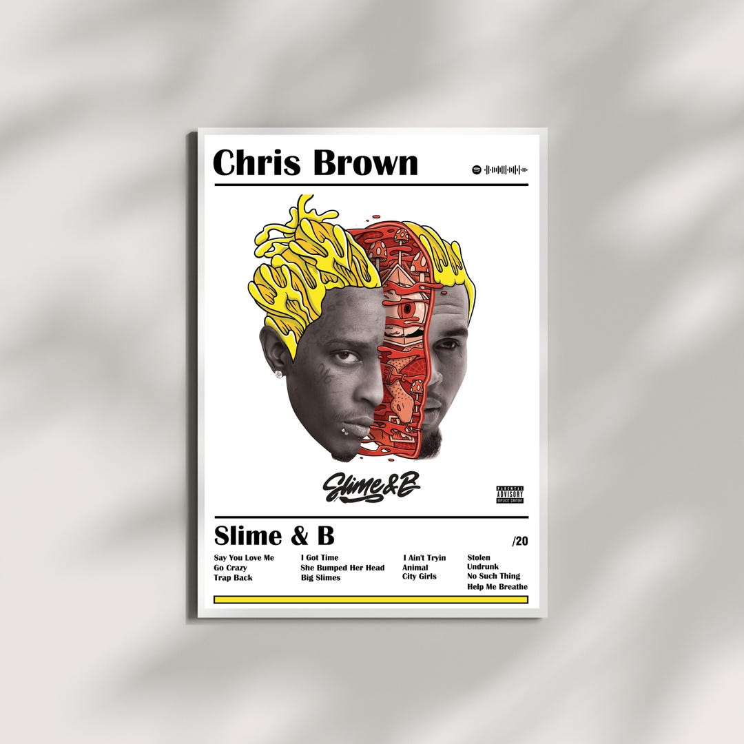 Chris Brown Poster Print | Slime & B Album Poster | Music Poster ...