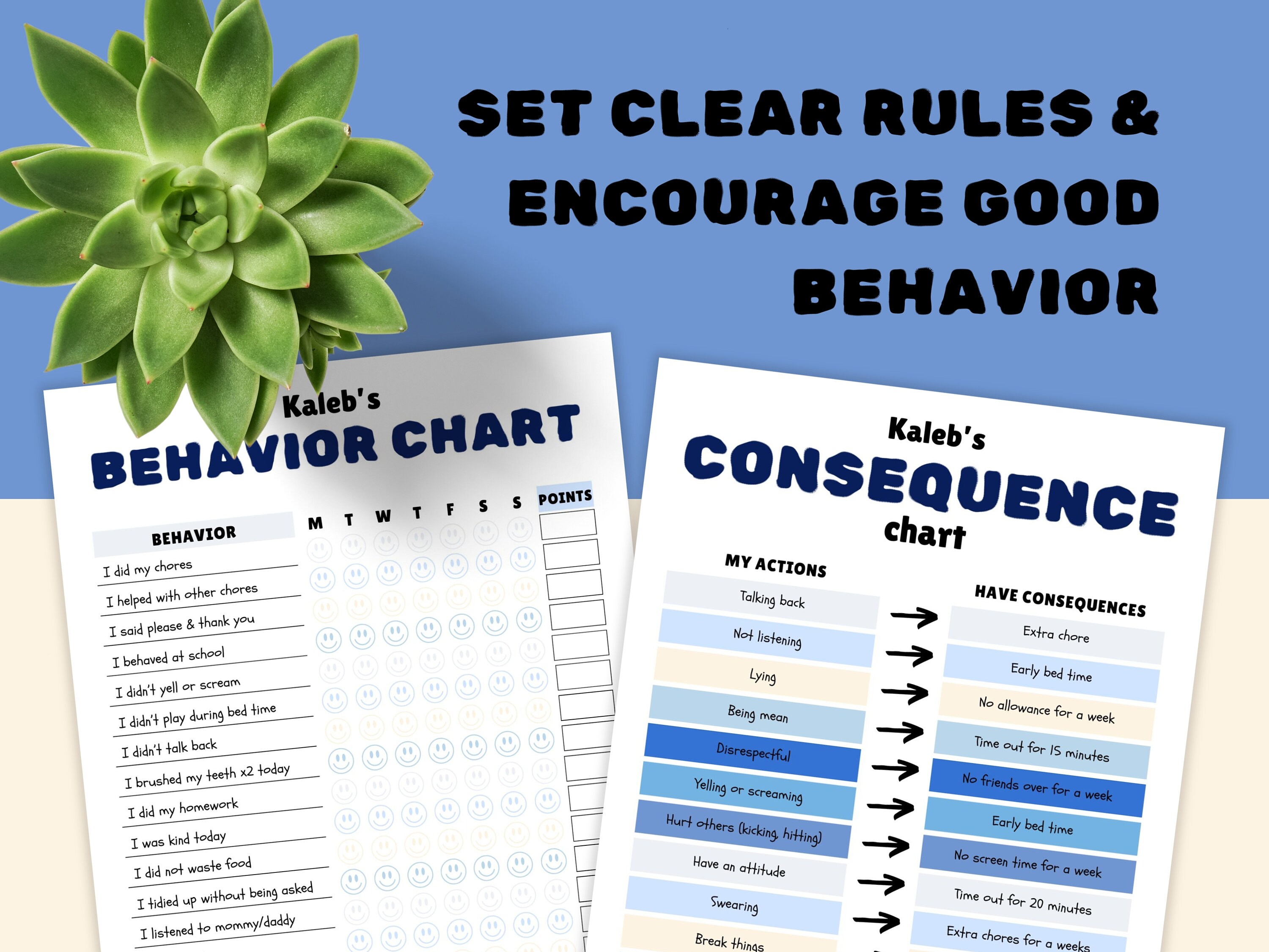 Editable Kids Chore Chart Bundle, Kids Checklist, Children Daily Weekly ...