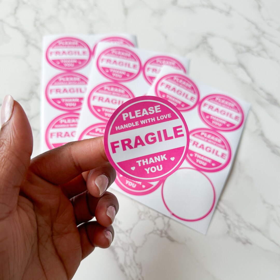 Pink Fragile Sticker, 2 Inch Fragile Sticker - Etsy UK