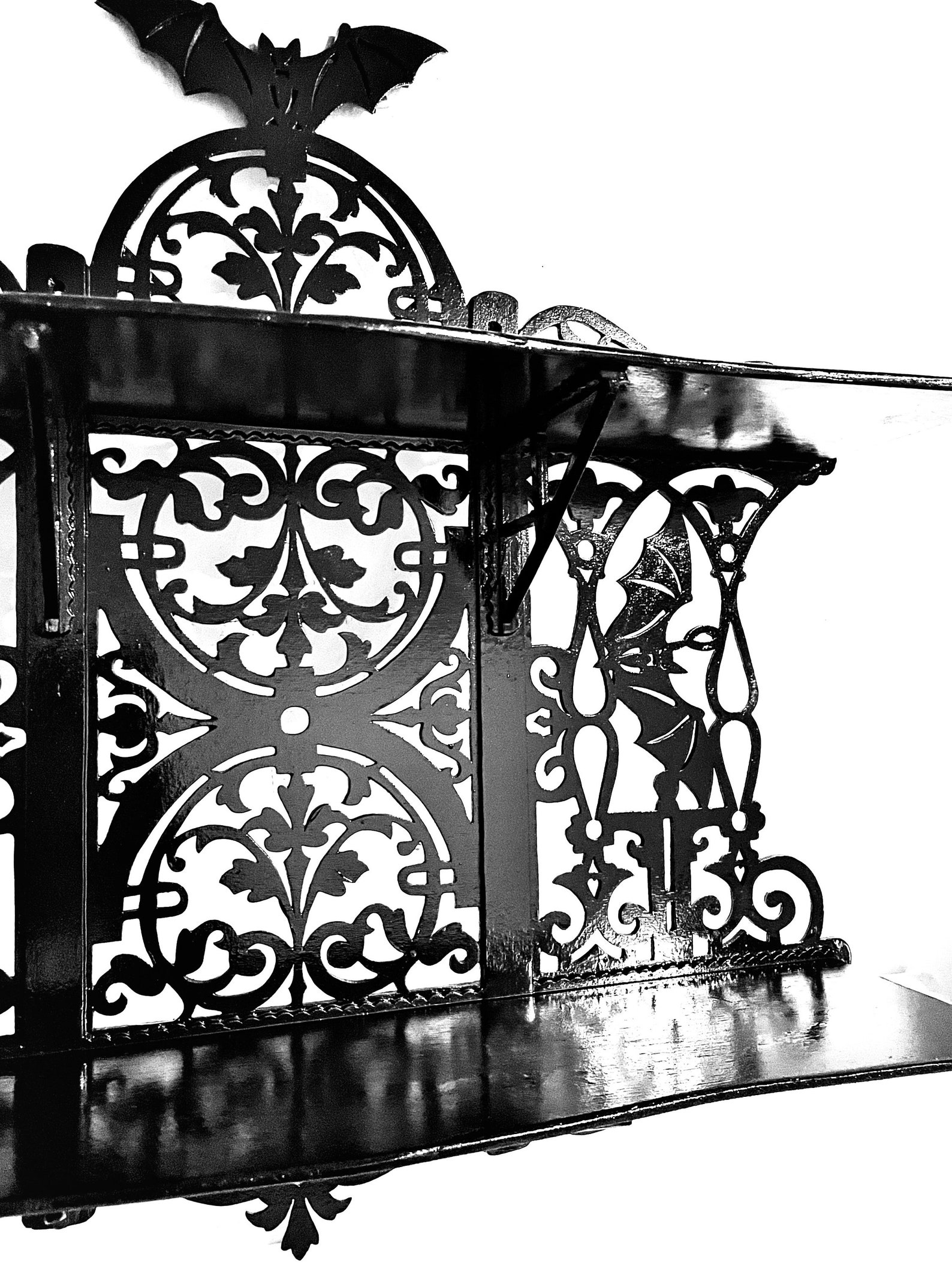 Handmade Wooden Gothic FLAT Shelf" BAT (flat Version) Home and Office ...