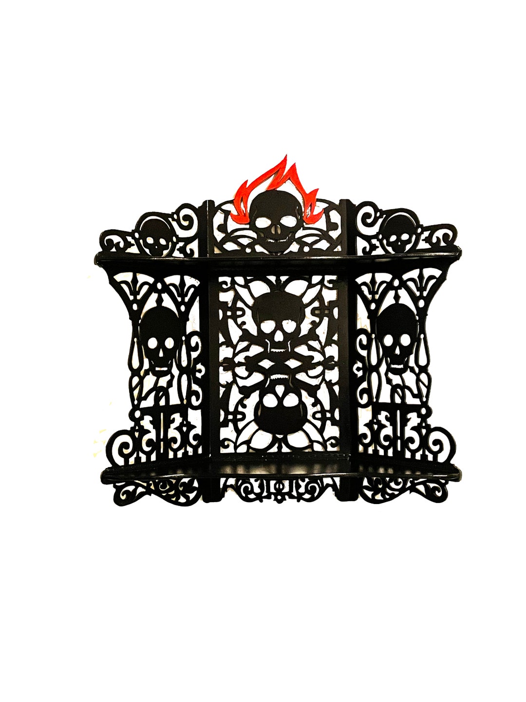 Handmade Wooden Corner Shelf" Big Scull Sculls Shelf" Home , Office ...