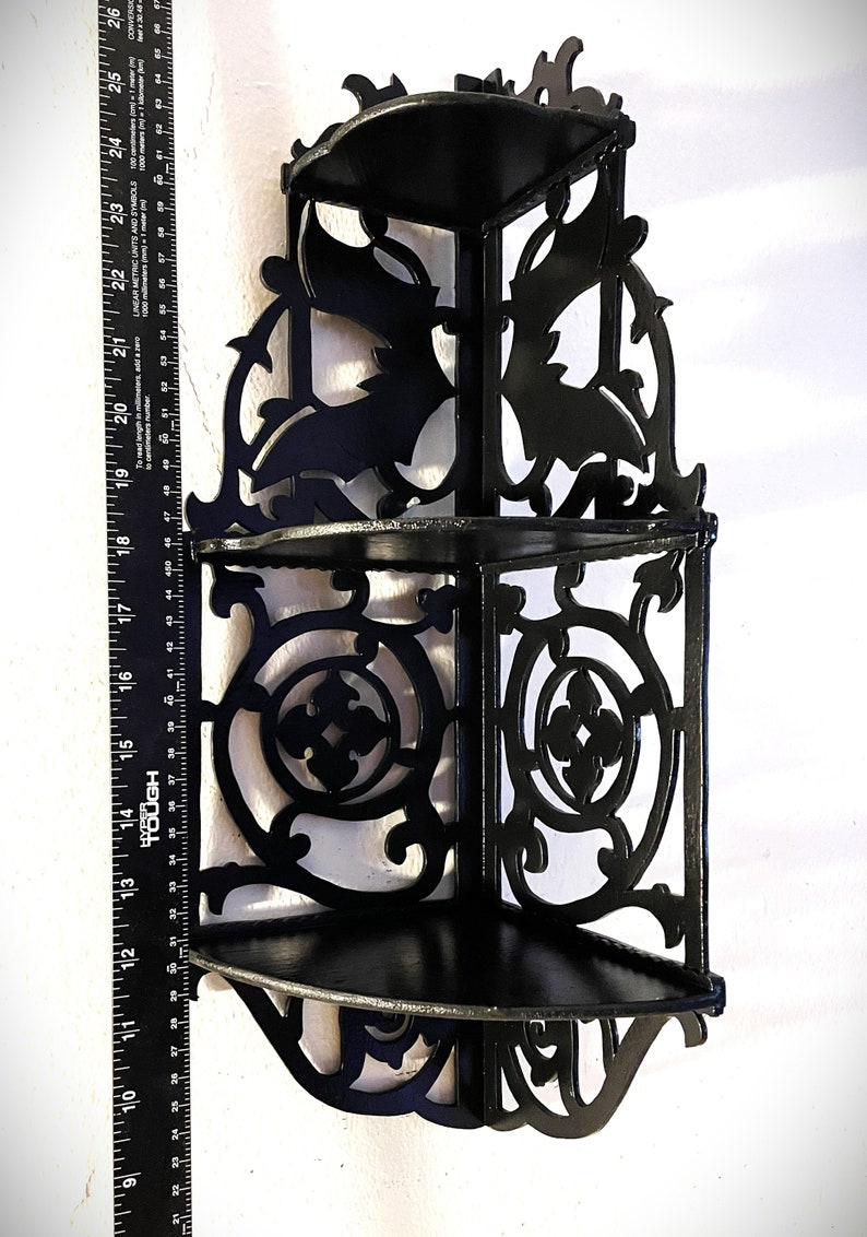 Handmade Wooden Corner Shelf "tower With Bats" Home and Office ...