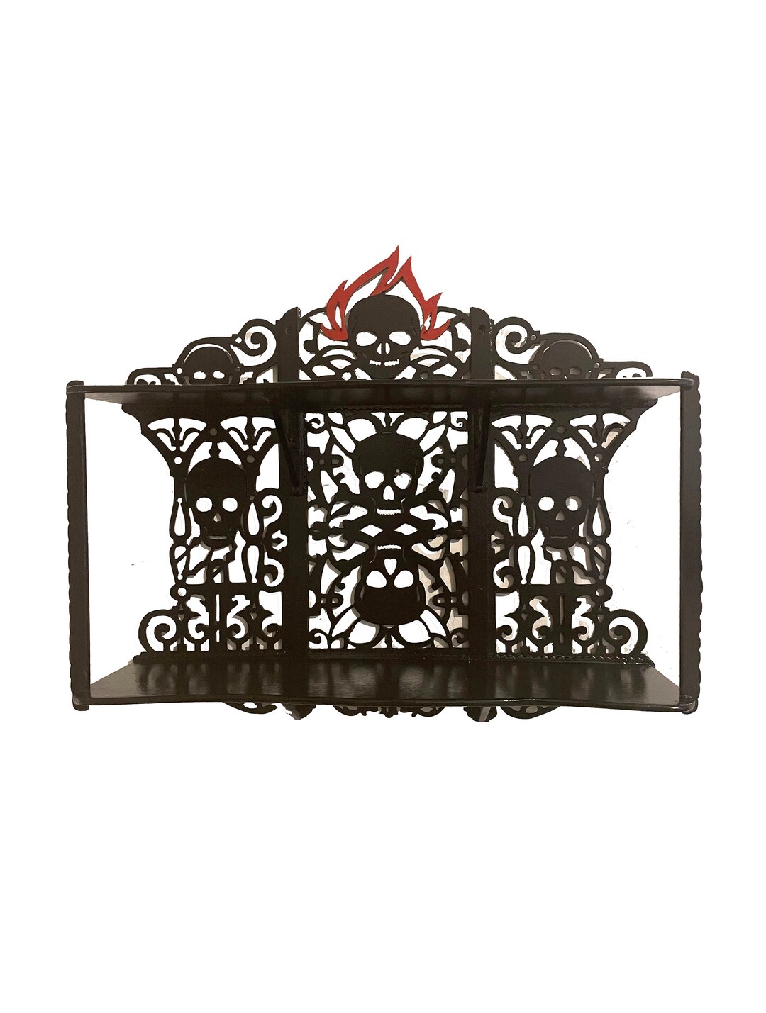 Handmade Wooden Flat Strengthened Shelf" Big Scull Sculls Shelf" Home ...