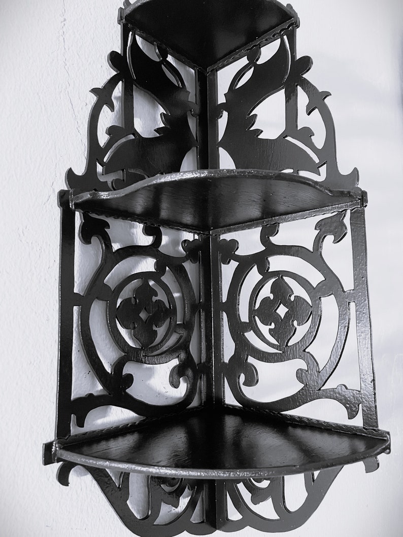 Handmade Wooden Corner Shelf "tower With Bats" Home and Office ...