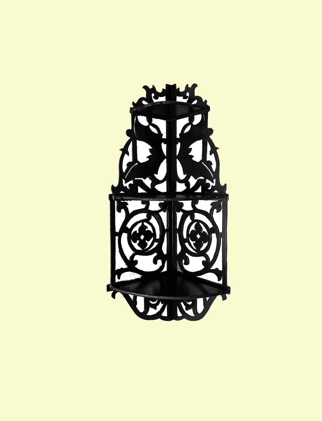 Handmade Wooden Corner Shelf "tower With Bats" Home and Office ...