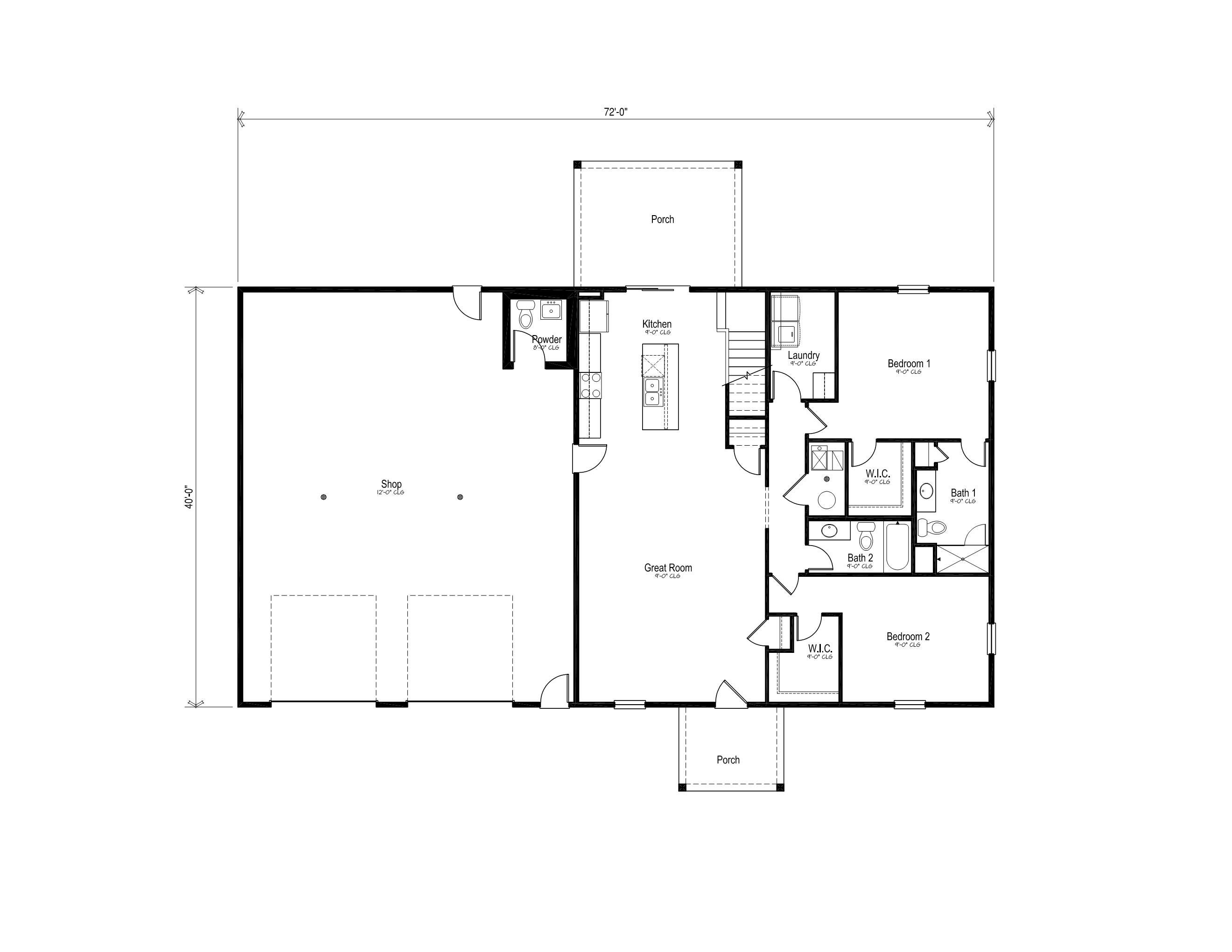 Digital Barndo Floor Plan W/loft. Built 2x6 Walls and W/poles in the ...
