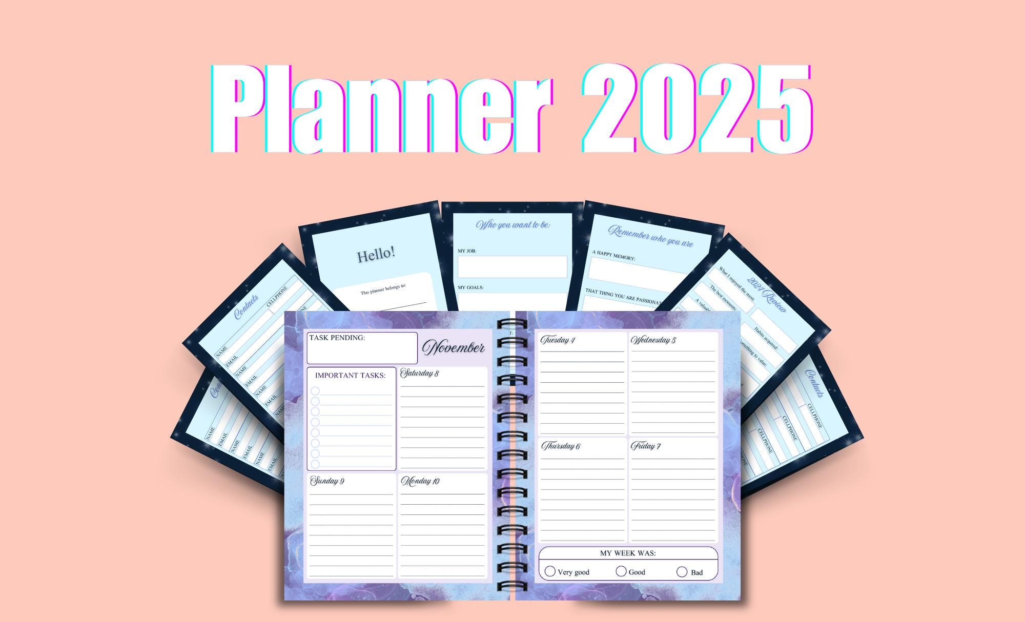 2025 Printable Planner Your Ultimate Yearly Companion - Etsy