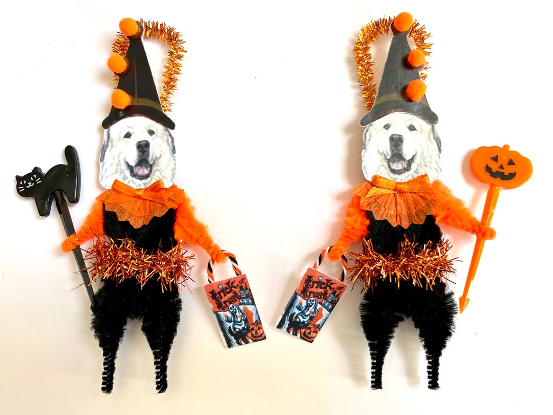 Great Pyrenees Dog HALLOWEEN Ornaments | Retro DOG Trick or Treat ...