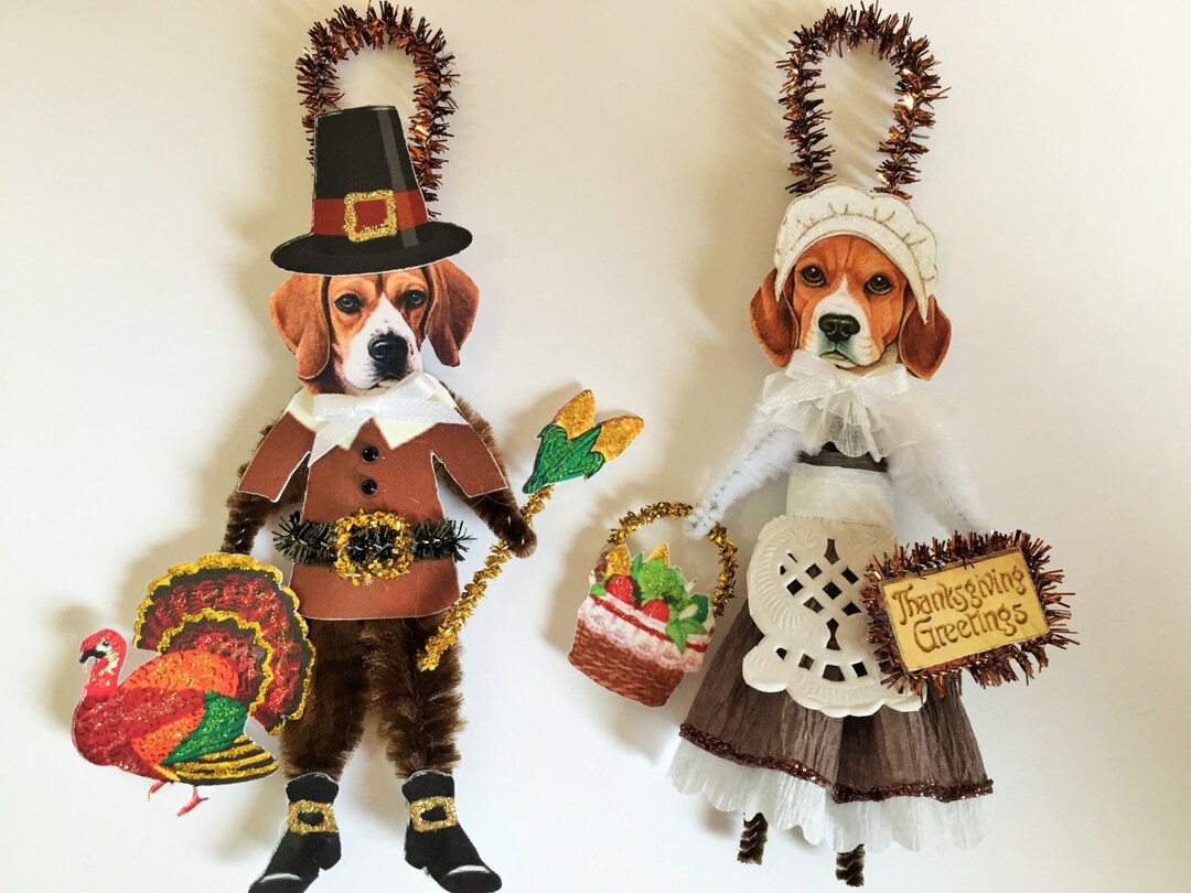 Beagle THANKSGIVING PILGRIM Ornaments Dog Ornaments Vintage - Etsy