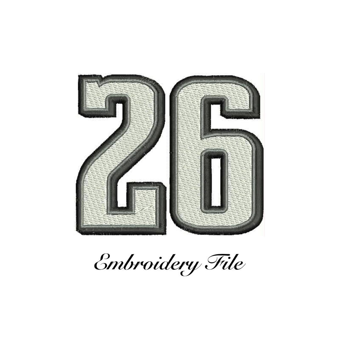 Number 26 Sports Jersey Embroidery File .dst .emb Machine Digital File ...