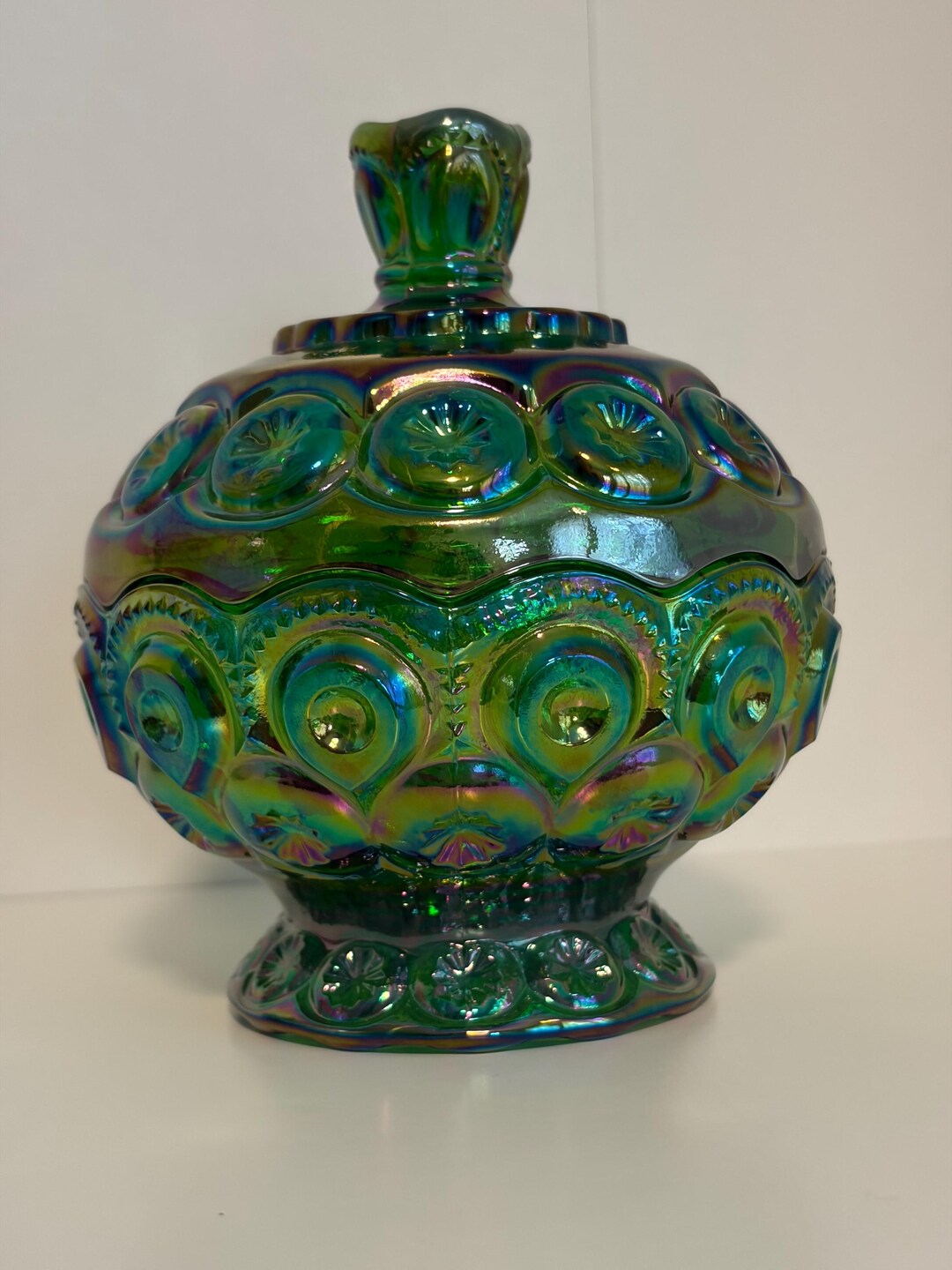 Weishar Moon & Star Emerald Green Carnival Candy Dish - Small NIB - Etsy