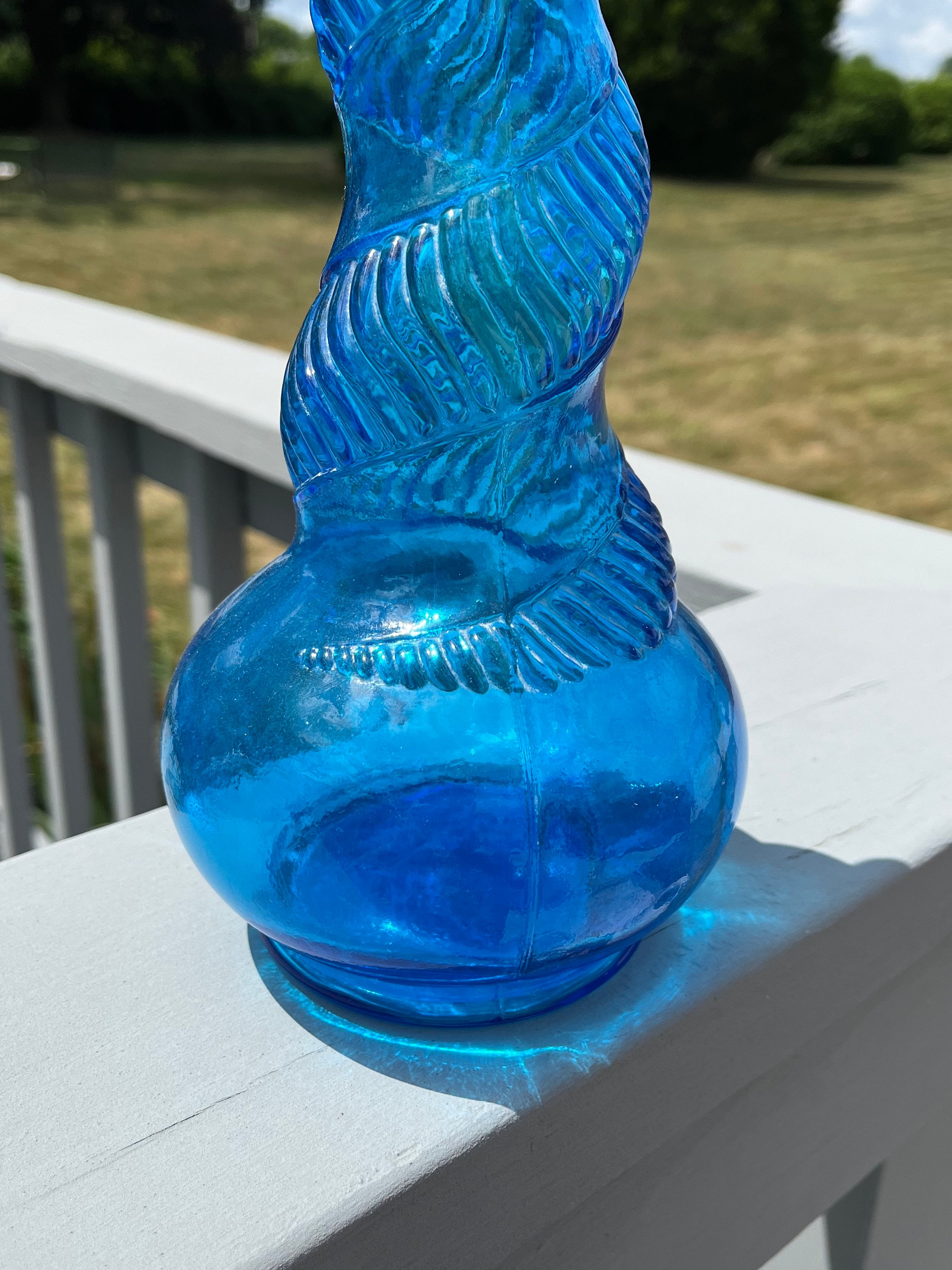 Vintage Genie Bottle Decanter BLUE Snake Design Wizard Bottle - Etsy
