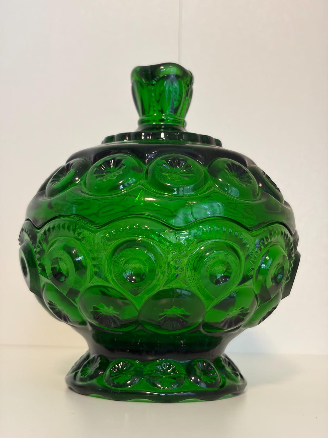 Weishar Glass Moon & Star Emerald Green Candy Dish - Small. NIB - Etsy