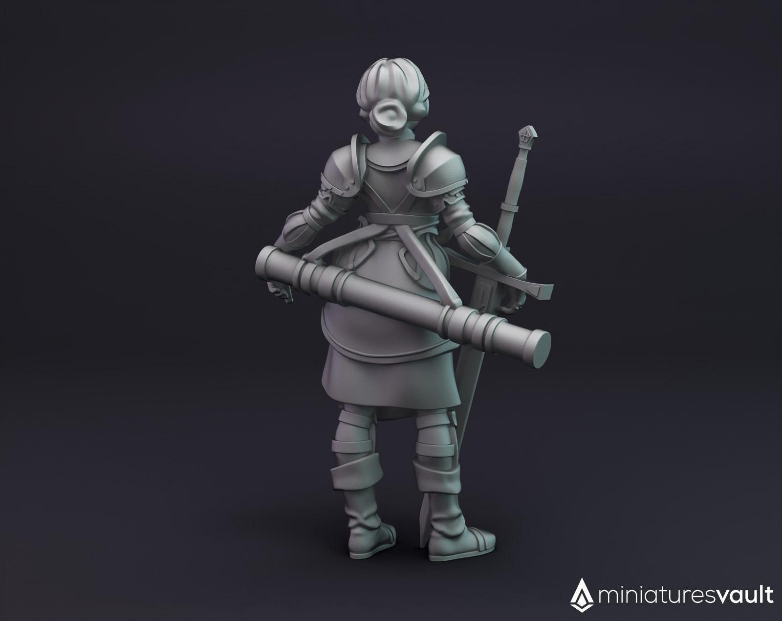 Female Soldier / Warrior / Fighter / Knight - Miniature for Dungeons ...