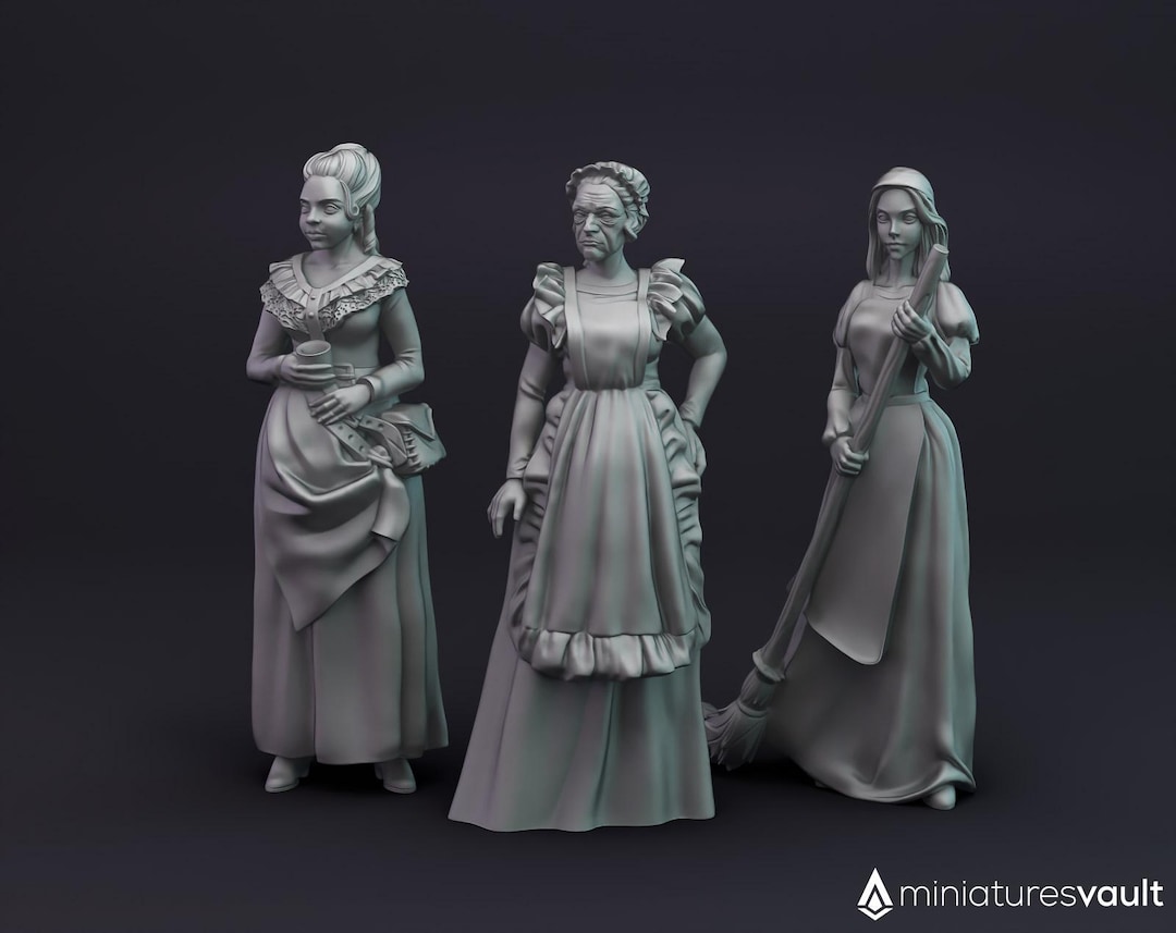 Household Helpers / Female Servants - Miniatures for Dungeons & Dragons ...