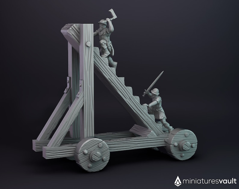 Siege Ladder With Attacking Soldiers / Siege Machine - Miniatures for ...