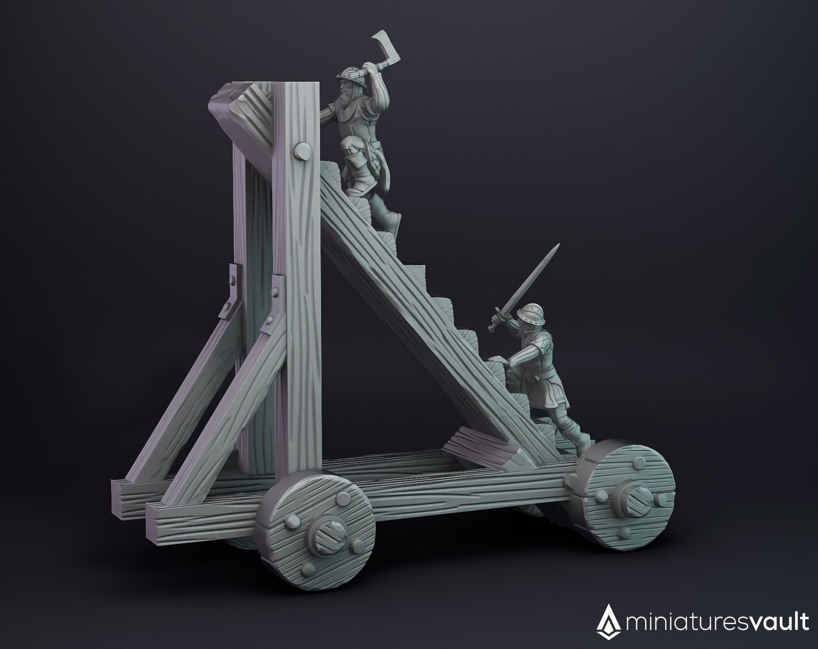 Siege Ladder With Attacking Soldiers / Siege Machine Miniatures for ...