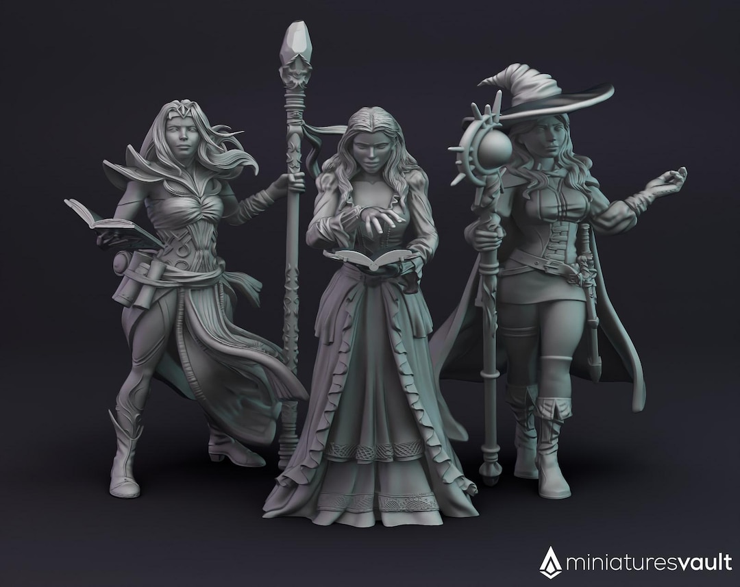 Female Wizards / Magicians / Summoners - Miniatures for Dungeons ...