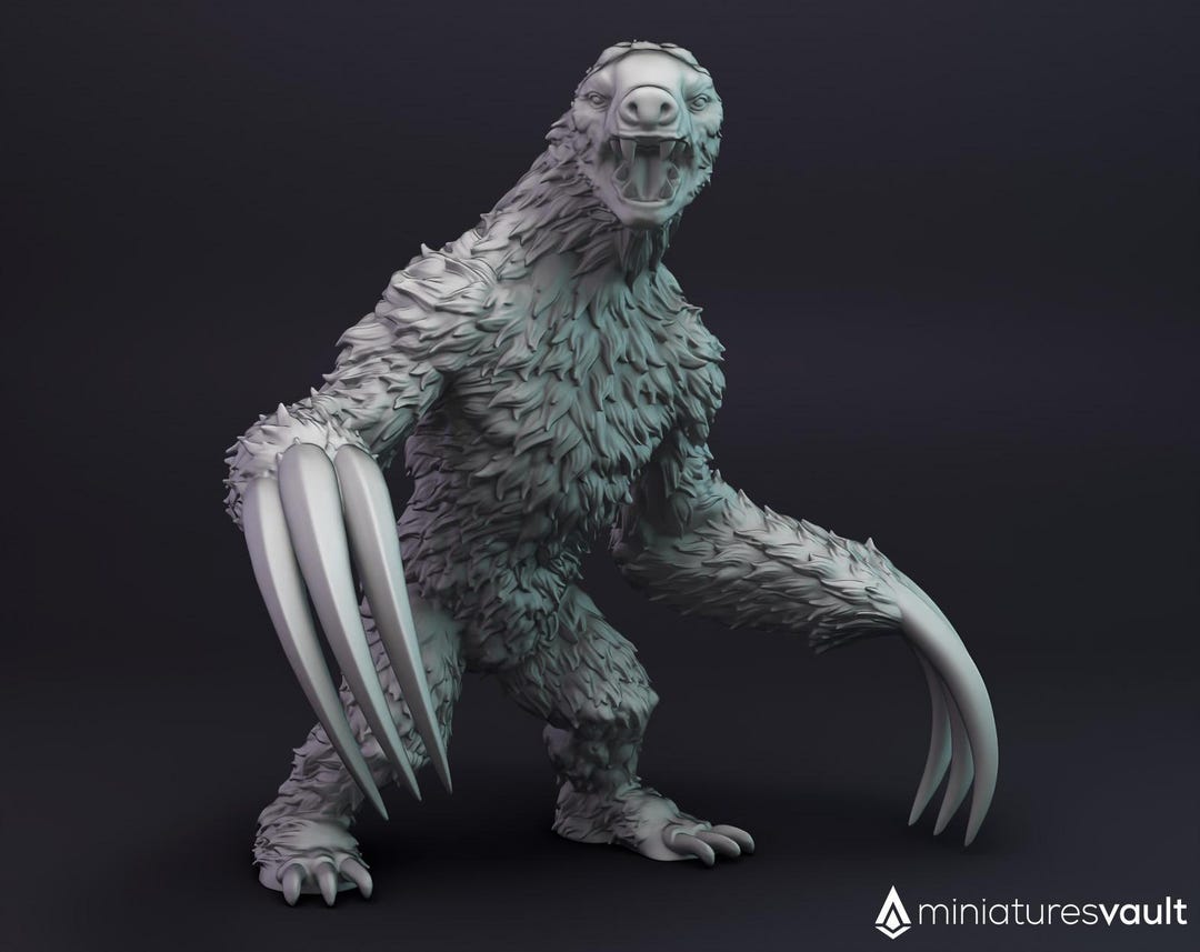 Giant Ground Sloth - Miniature for Dungeons & Dragons 5E, Tabletop RPG ...